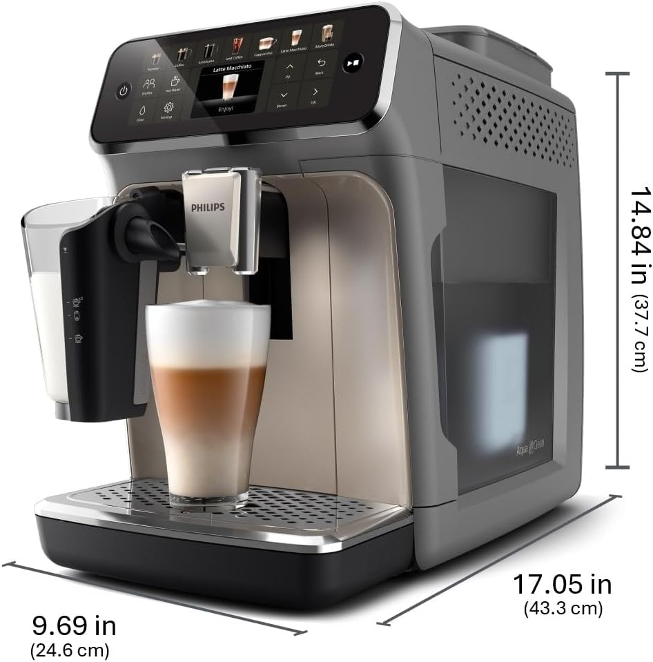 Philips 4400 Series Fully Automatic Espresso Machine, LatteGo Milk ...