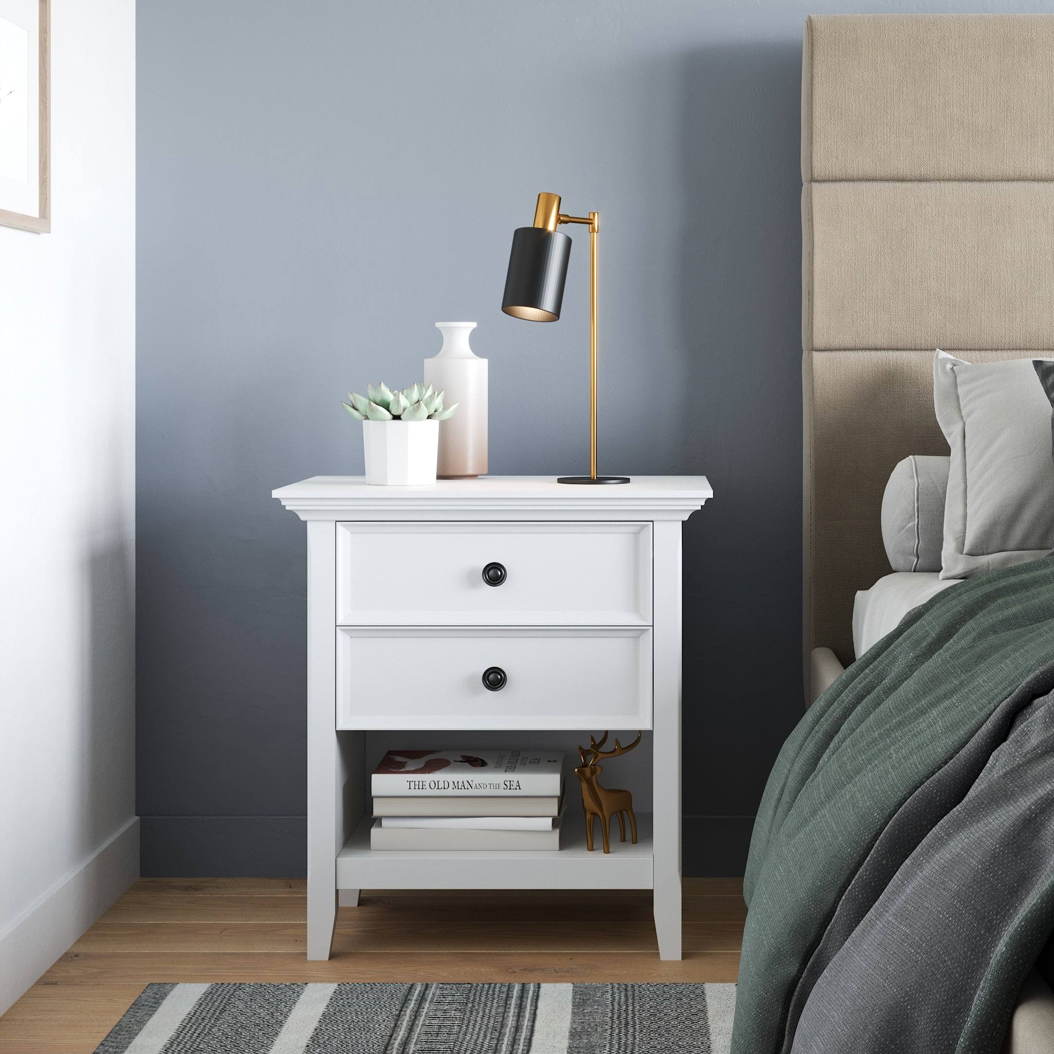 WYNDENHALL Halifax Solid Wood 24 Inch Wide Traditional Bedside