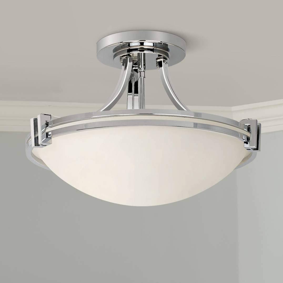 Possini Euro Deco 16 Wide Chrome Ceiling Light - WGL-1-s Possini Euro Deco 16 Wide Chrome Ceiling Light - WGL-1-s