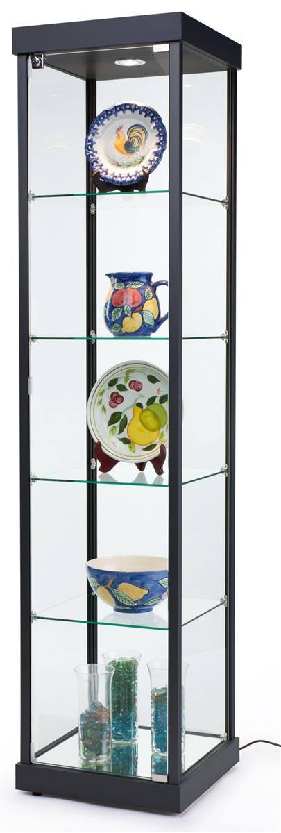 LED Tower Display Case with Mirrored Base - WGL-1-s