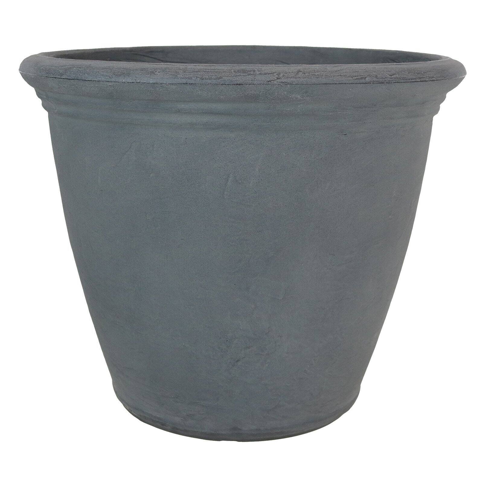 Sunnydaze Anjelica Outdoor Flower Pot Planter - Slate Finish - 20-inch ...