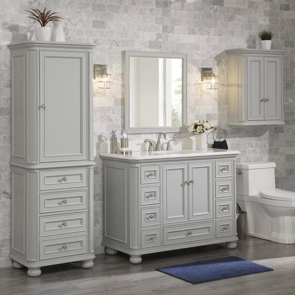 Allen + Roth Wrightsville 48-in Light Gray Undermount Single Sink ...