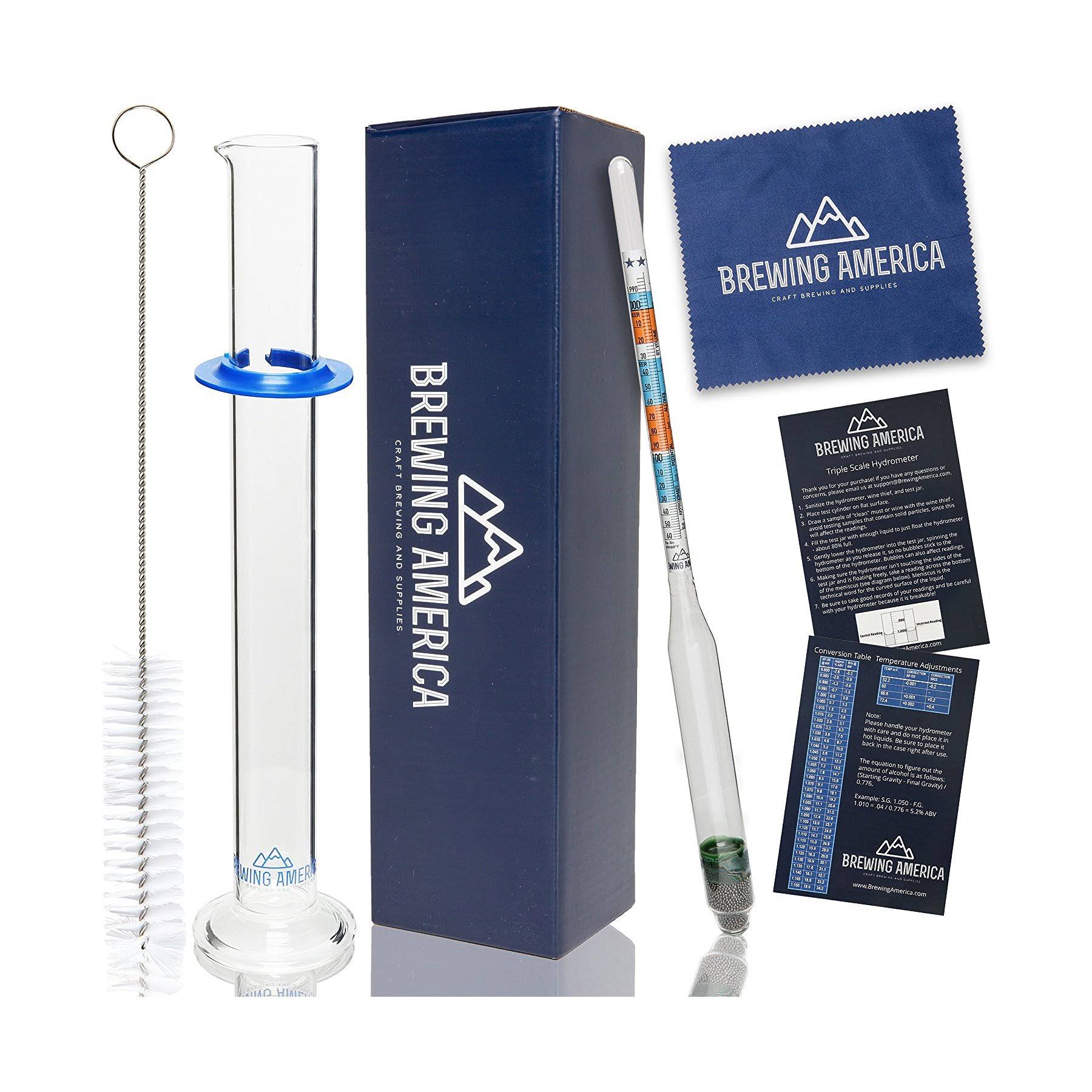 Specific Gravity Hydrometer Test Kit ABV Tester Borosilicate Glass Specific Gravity Hydrometer Test Kit ABV Tester Borosilicate Glass