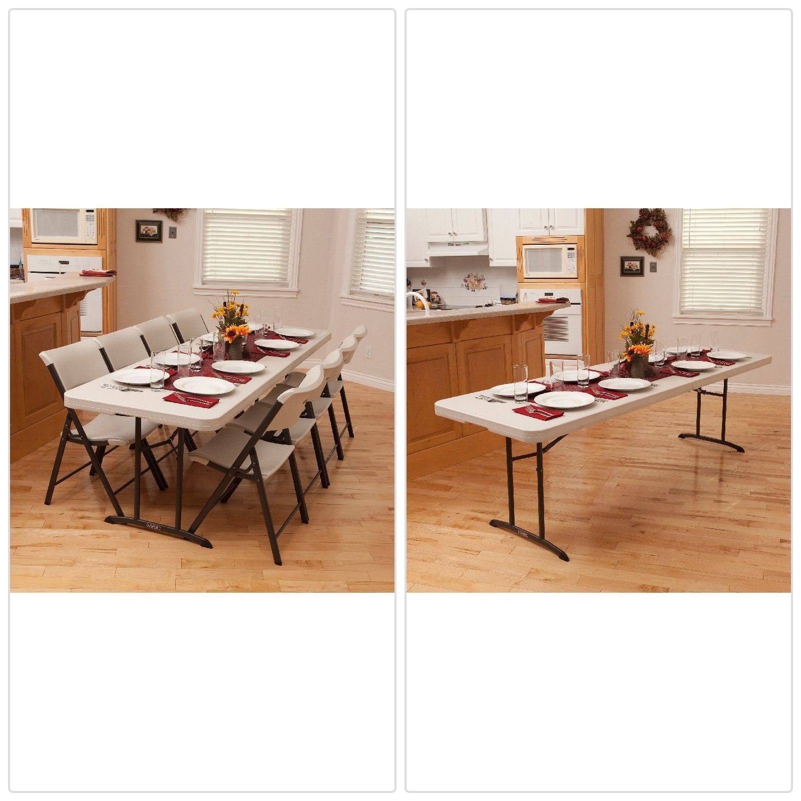 🔥Lifetime 8 ft. Almond Fold-in-Half Table - harmilab