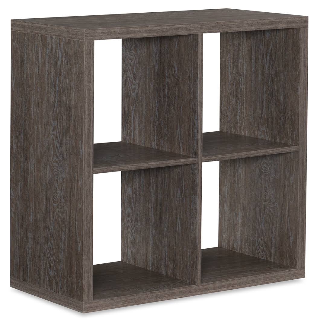 Riverbay Furniture Four Cubby Wood Storage Cabinet in Gray - WXF-02