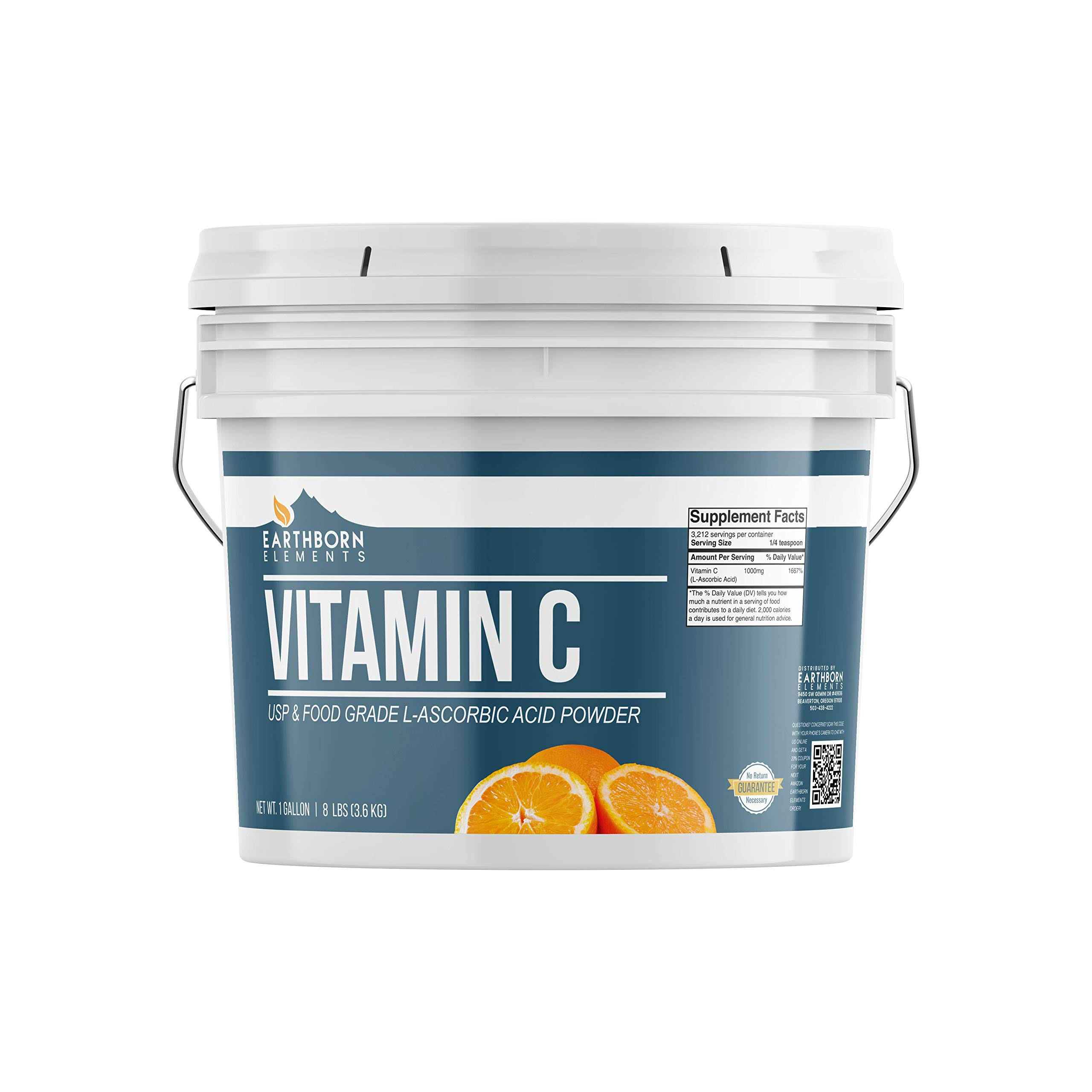 Earthborn Elements Vitamin C Powder L Ascorbic Acid 1 Gallon Resealable Wxf 02
