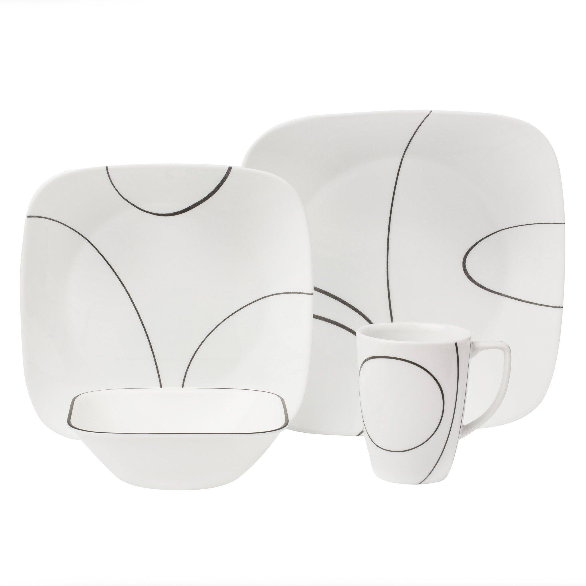 Corelle Square Simple Lines 16-Piece Dinnerware Set - WXF-02