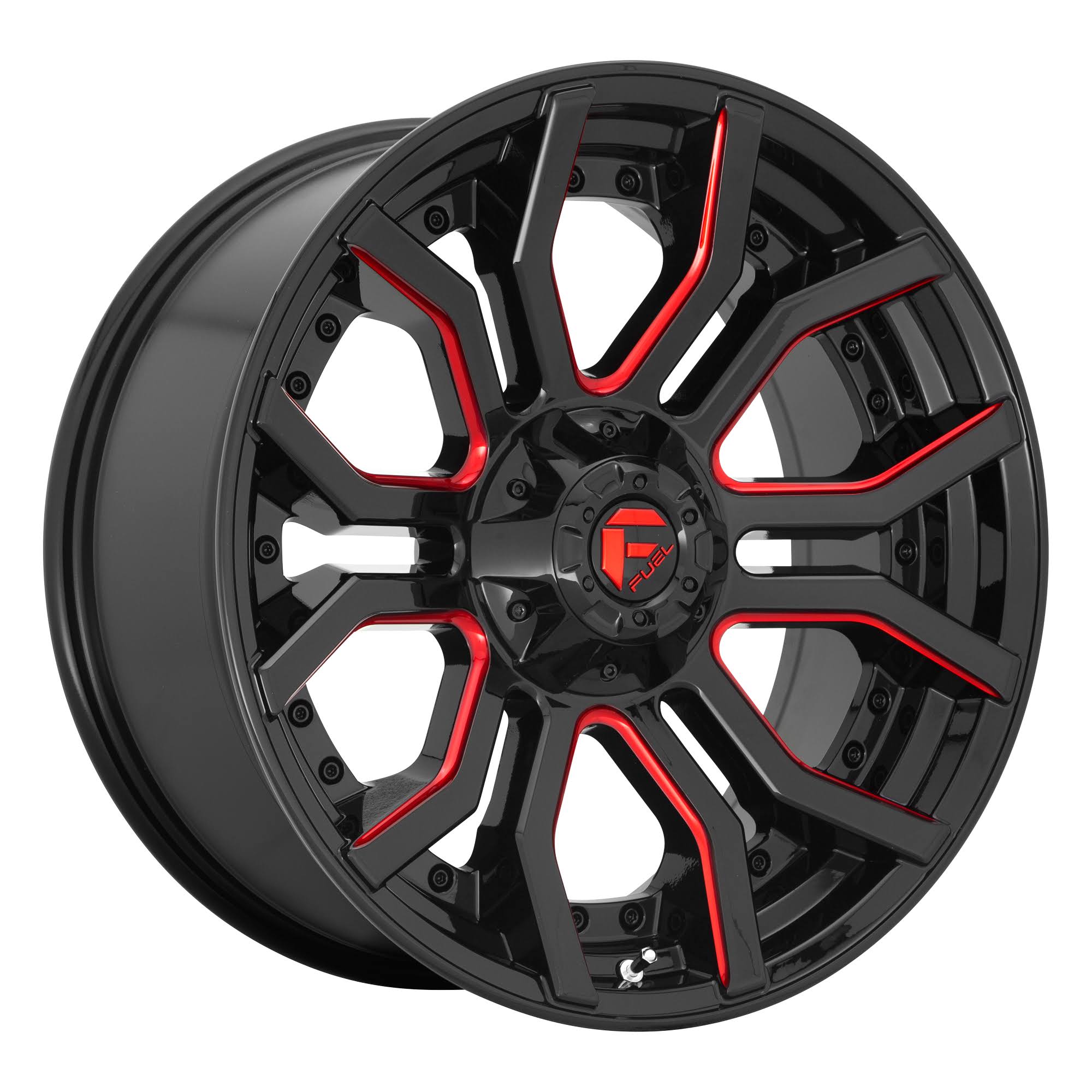 24x12 Black Red Wheel Fuel Rage D712 8x6.5 -44 - WXF-02