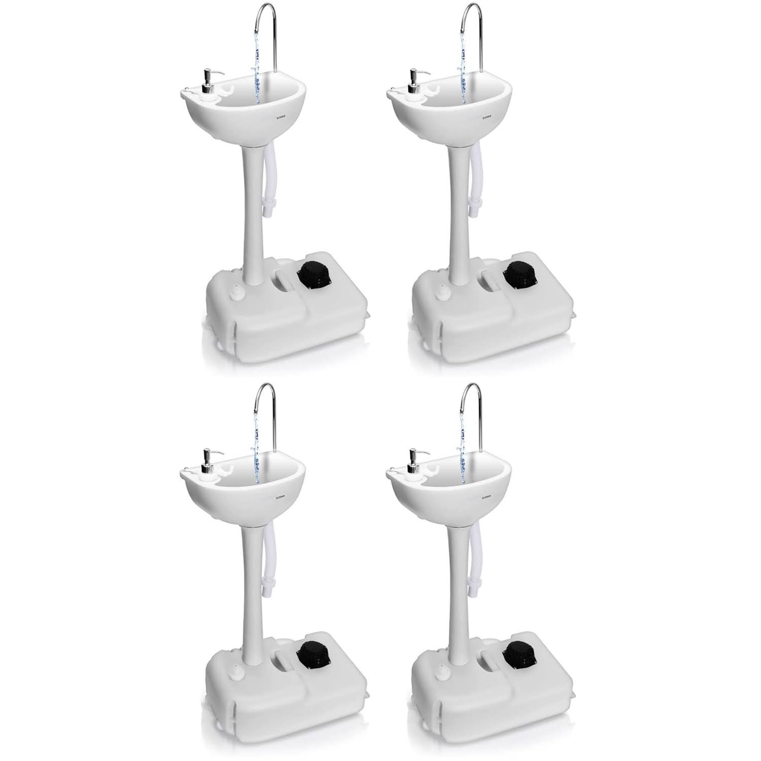 Serenelife SLCASN18 Portable Hand Wash Sink Stand Washing Stations (4 ...