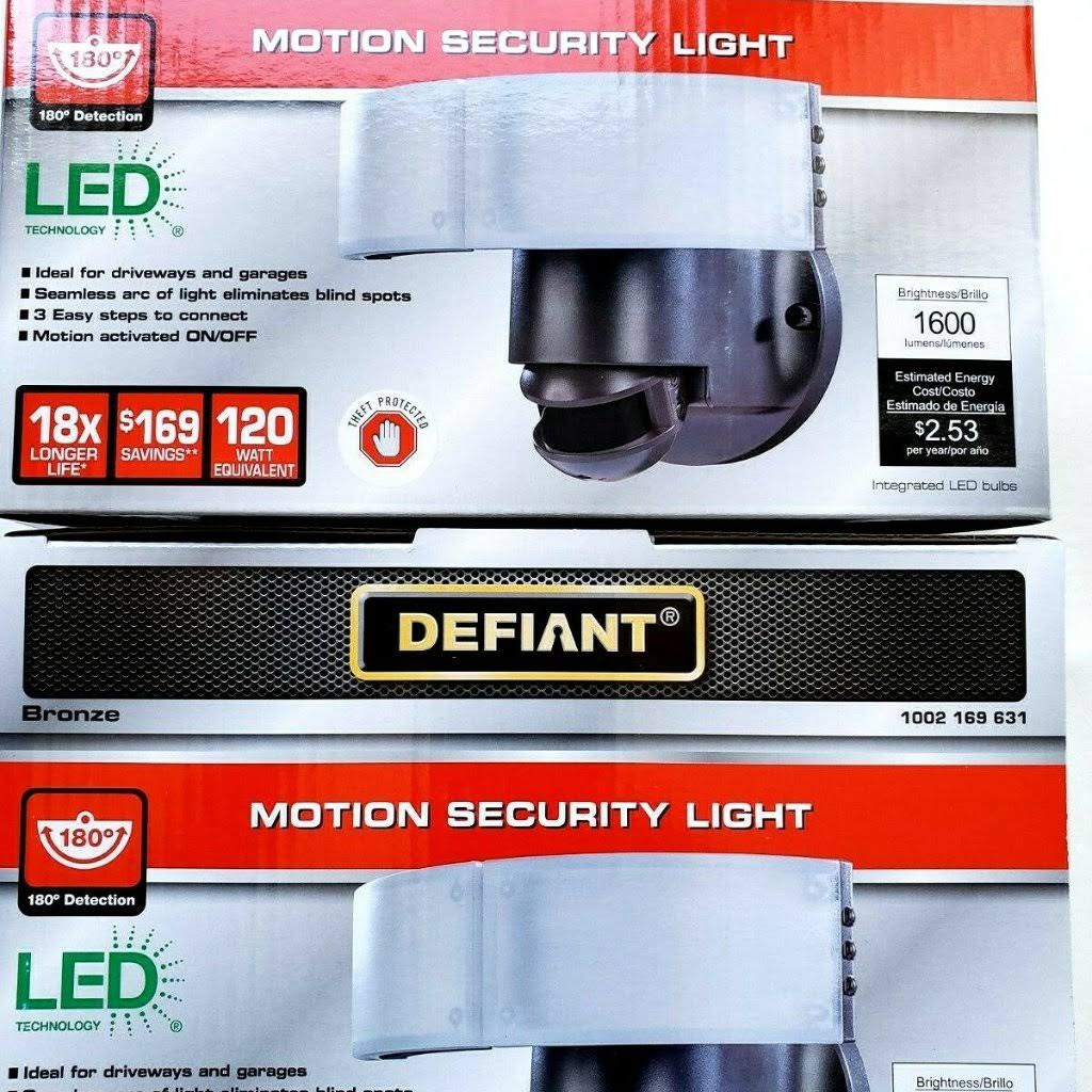Defiant 180 Degree Bronze Motion Outdoor Integrated LED Security Light ...