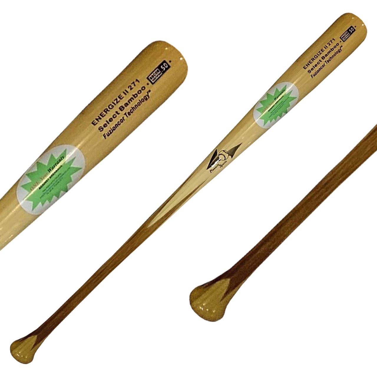BamBooBat Energize II Bamboo / Maple Wood Baseball Bat: SQ29-GN - WXF-02