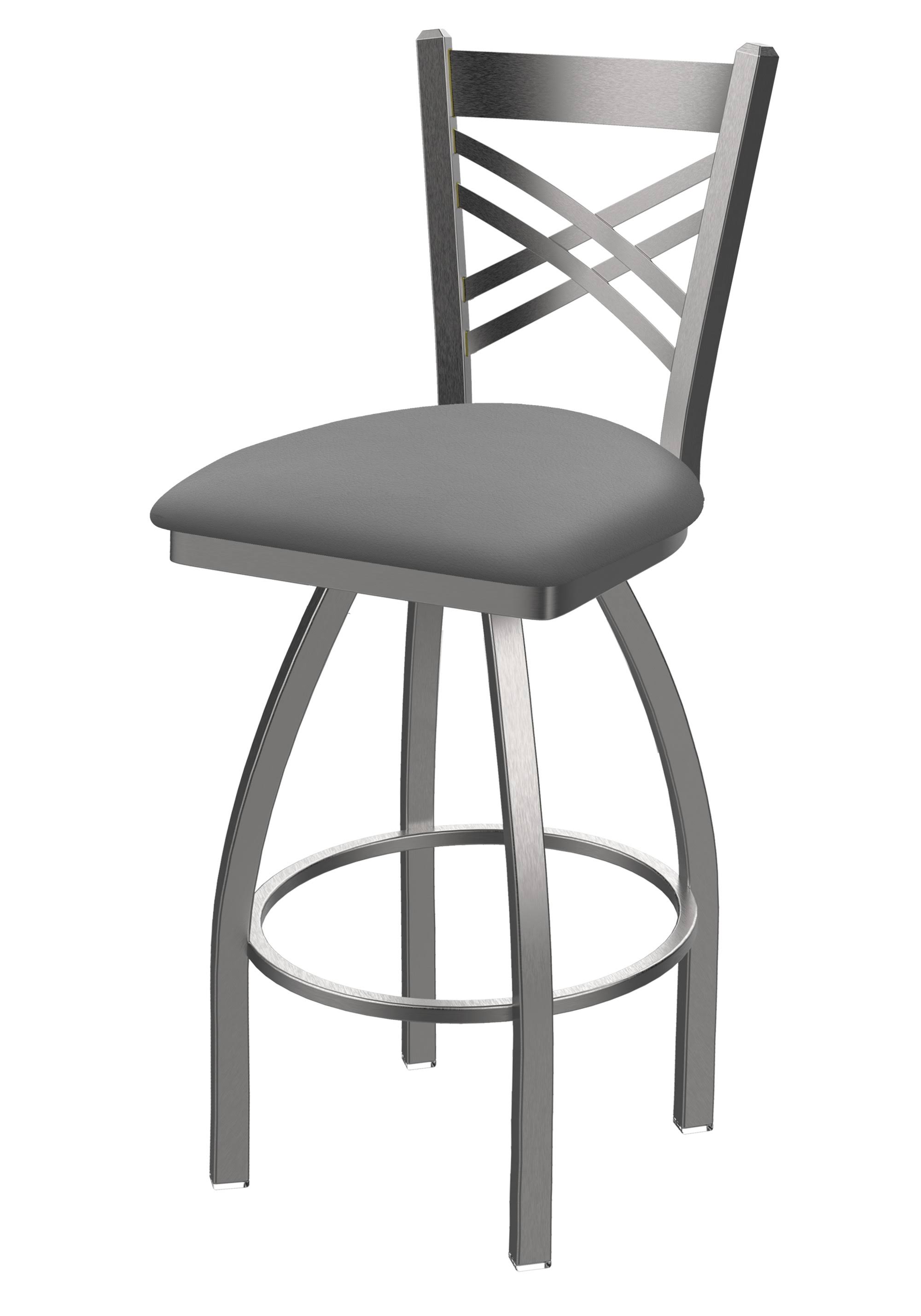 820 Catalina 30 inch Swivel Bar Stool with Stainless Finish and Canter ...