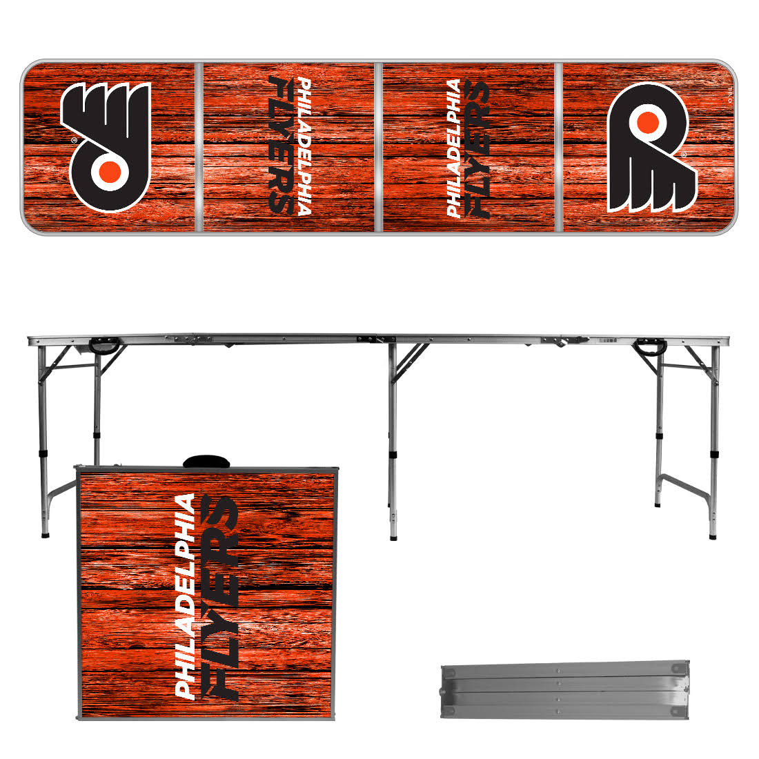 Philadelphia Flyers Weathered Design 8& Portable Folding Tailgate Table ...