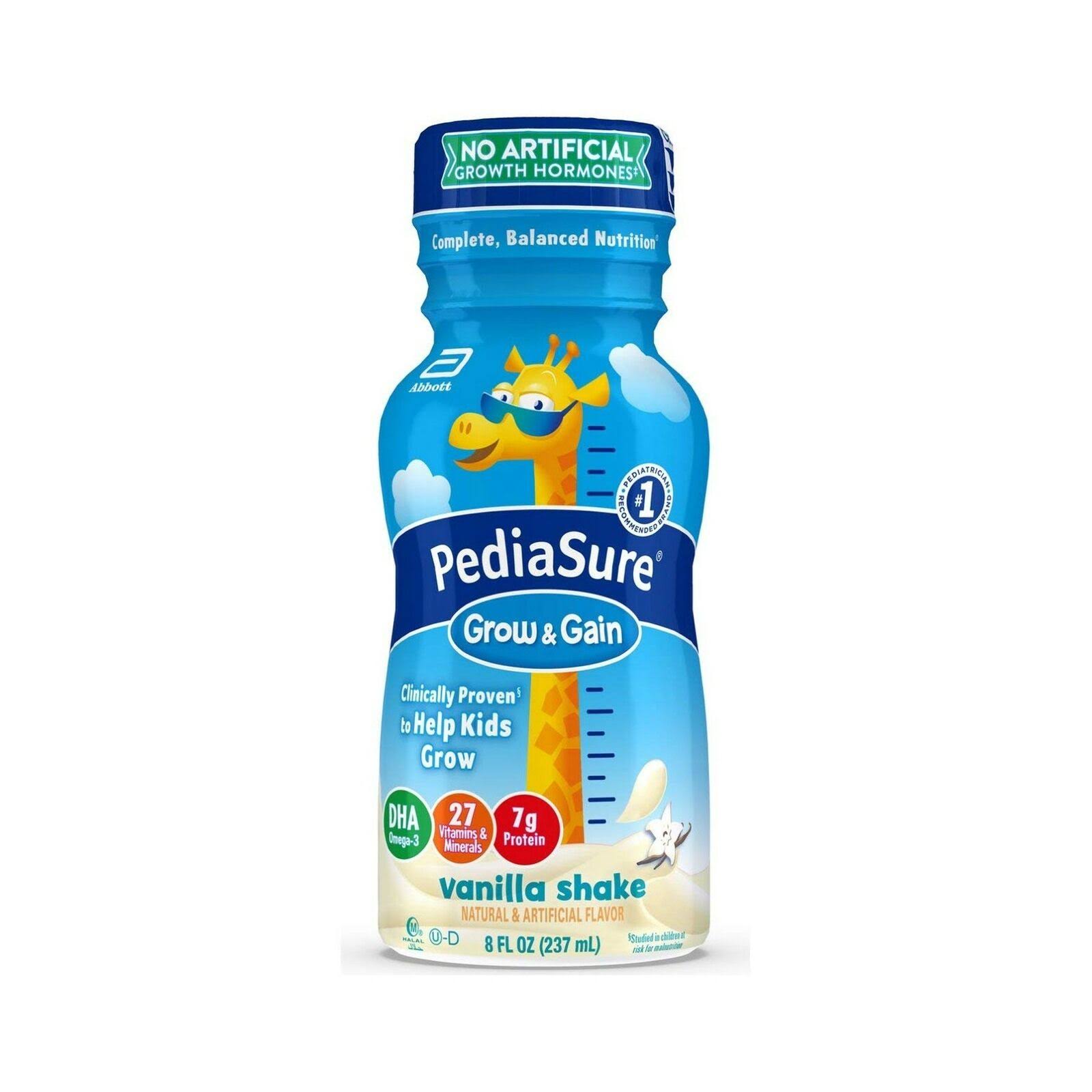 PediaSure Grow & Gain Nutrition Shake for Kids, Vanilla, 8 fl oz (Pack ...