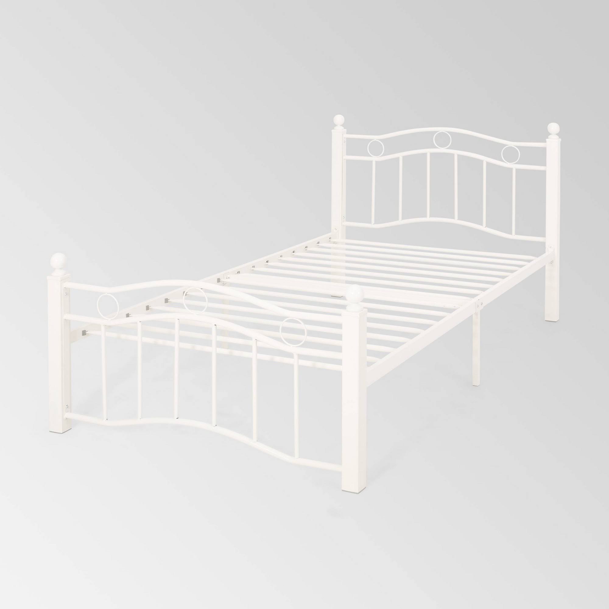 Twin Bouvardia Contemporary Iron Bed White - Christopher Knight Home ...