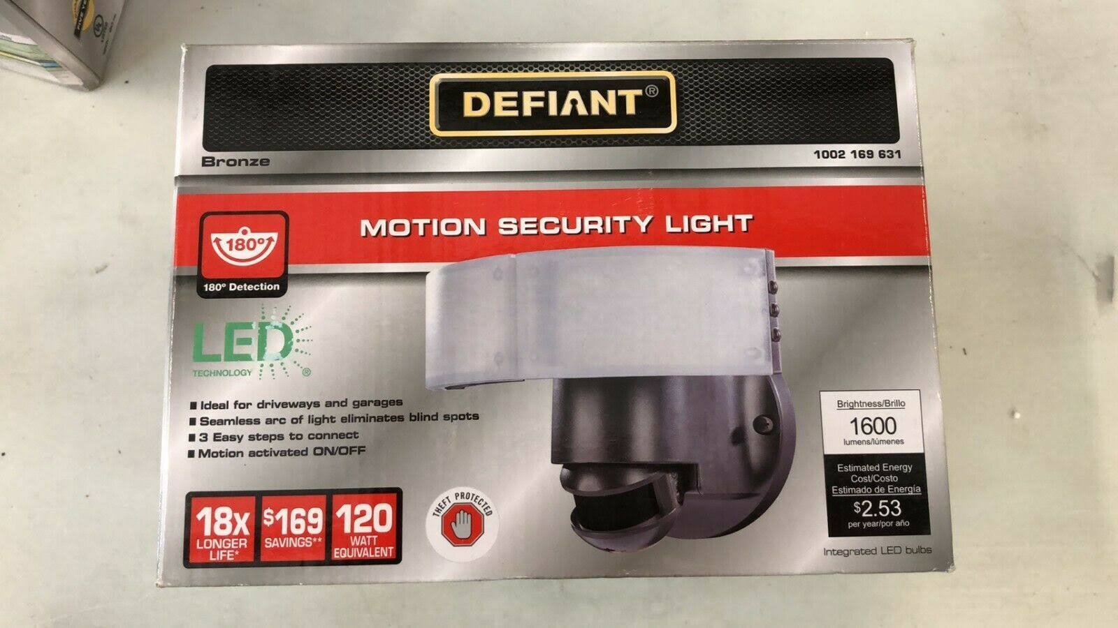 Defiant 180 Degree Bronze Motion Outdoor Integrated LED Security Light ...