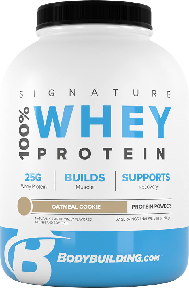 Bodybuilding.com Signature 100% Whey Protein Powder, 5 lbs. - Oatmeal ...