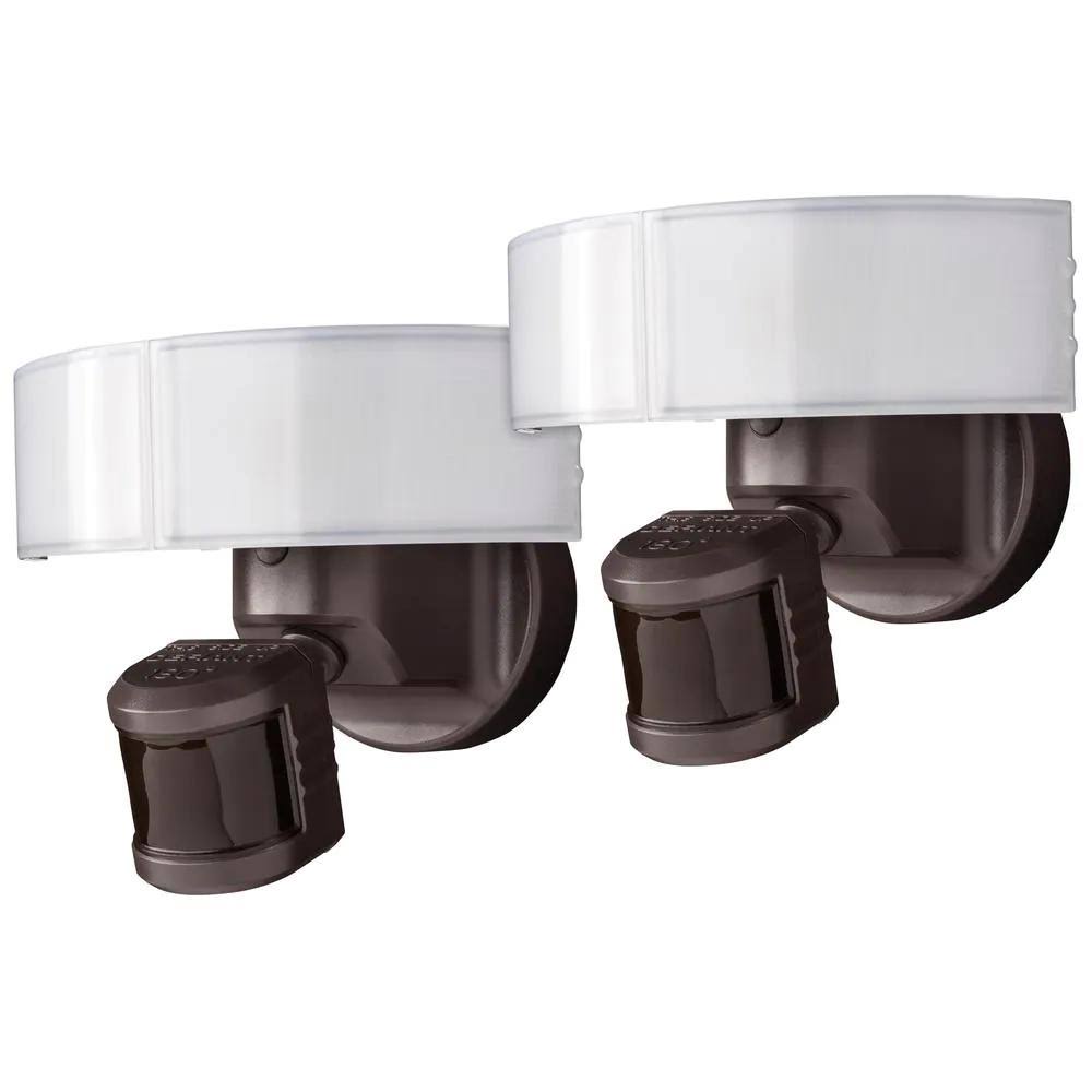 Defiant 180-Degree Bronze LED Motion Sensing Outdoor Security Flood ...