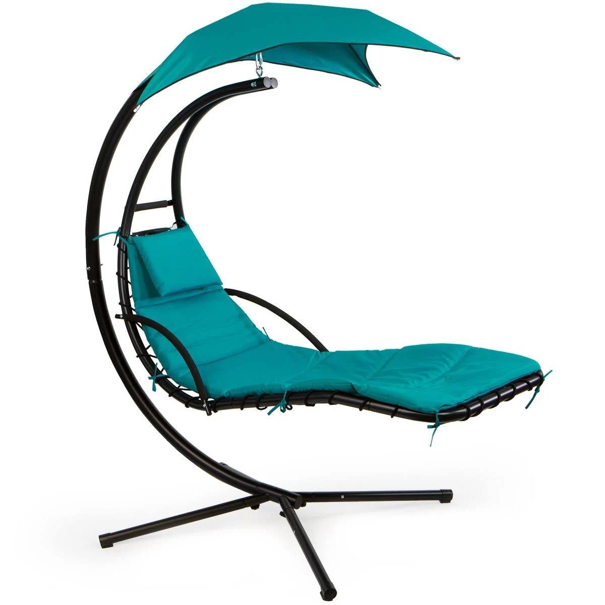 Barton Hanging Chaise Lounger Patio Chair Floating Canopy Swing Chair ...