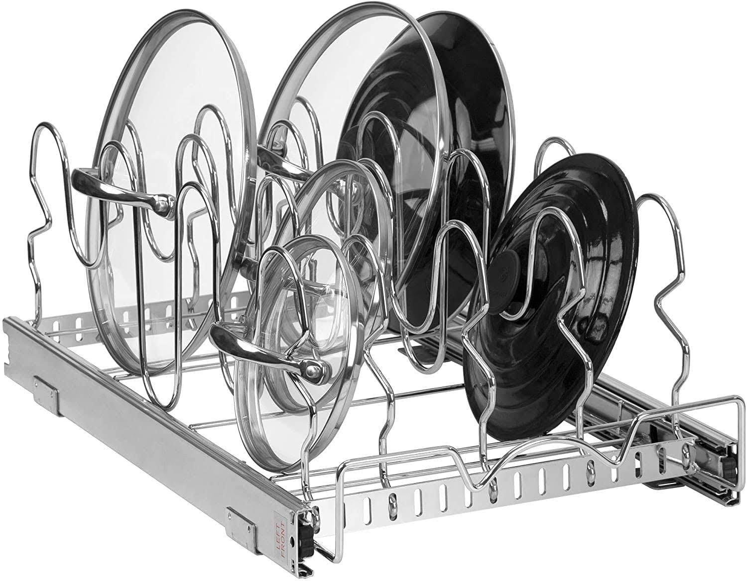 Pull Out Pan and Lids Organizer Rack -Sliding Kitchen Lid Holder ...