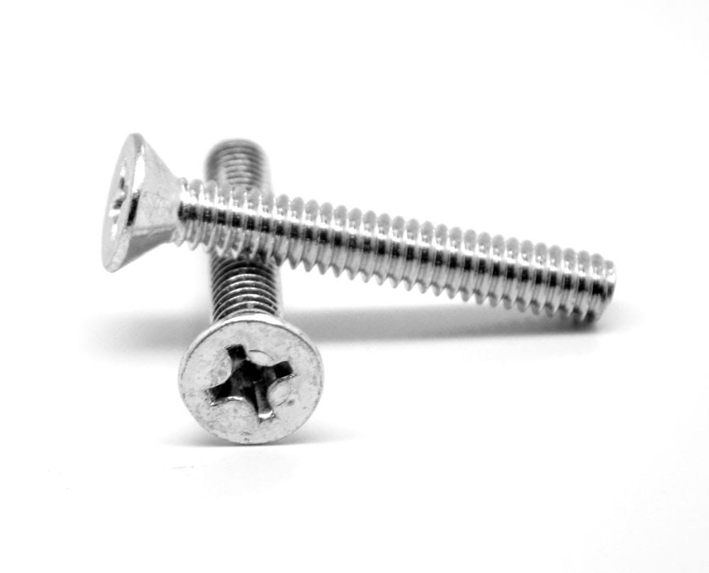  3 48 X 3 8 Coarse Thread Machine Screw Phillips Flat Head Low Carbon