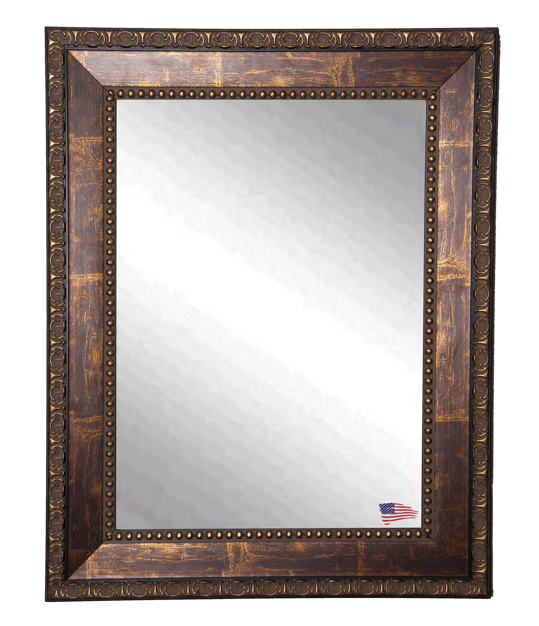 Traditional Square Copper Bronze Accent Mirror Size: 32x22 H x 52x22 W ...