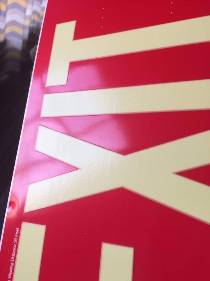 🔥Photoluminescent Exit Sign Red Aluminum Code Approved UL 924 IBC 2012 ...