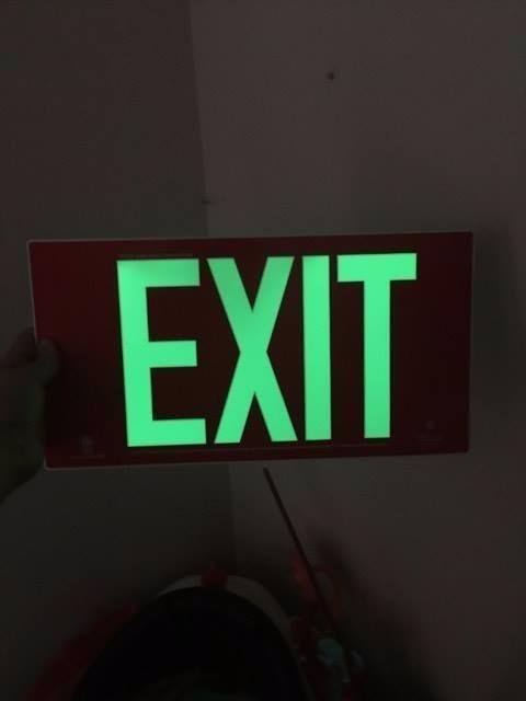 🔥Photoluminescent Exit Sign Red Aluminum Code Approved UL 924 IBC 2012 ...