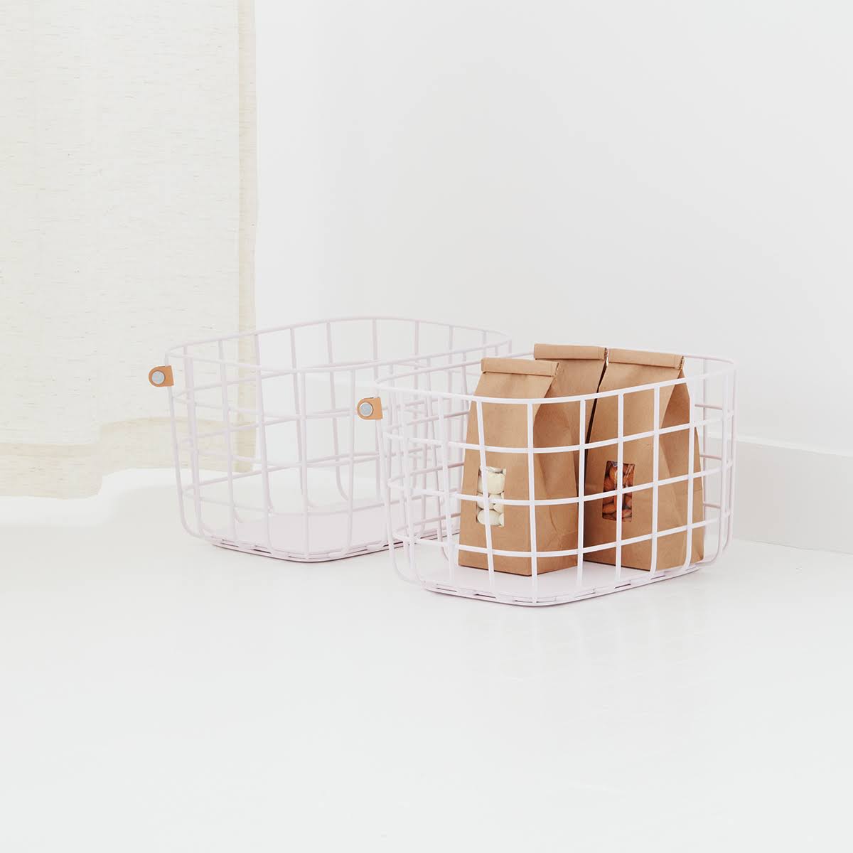 🔥Open Spaces Medium Wire Baskets, Light Pink (Set of 2) - CT-03-s