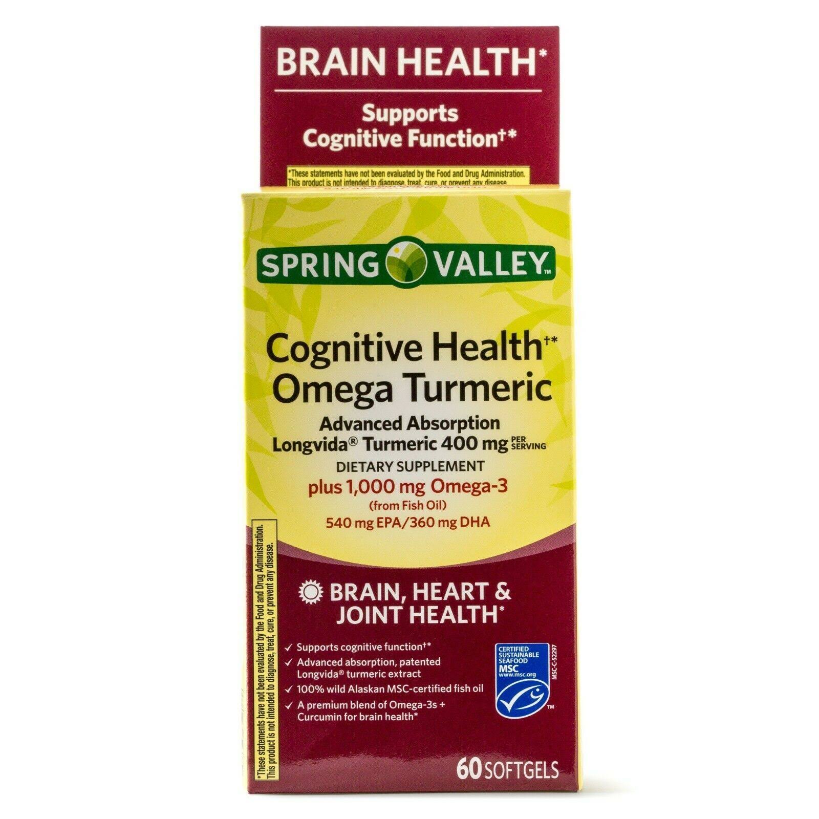 Spring Valley 4-Function Brain Support, 60 Count - MintFabStore