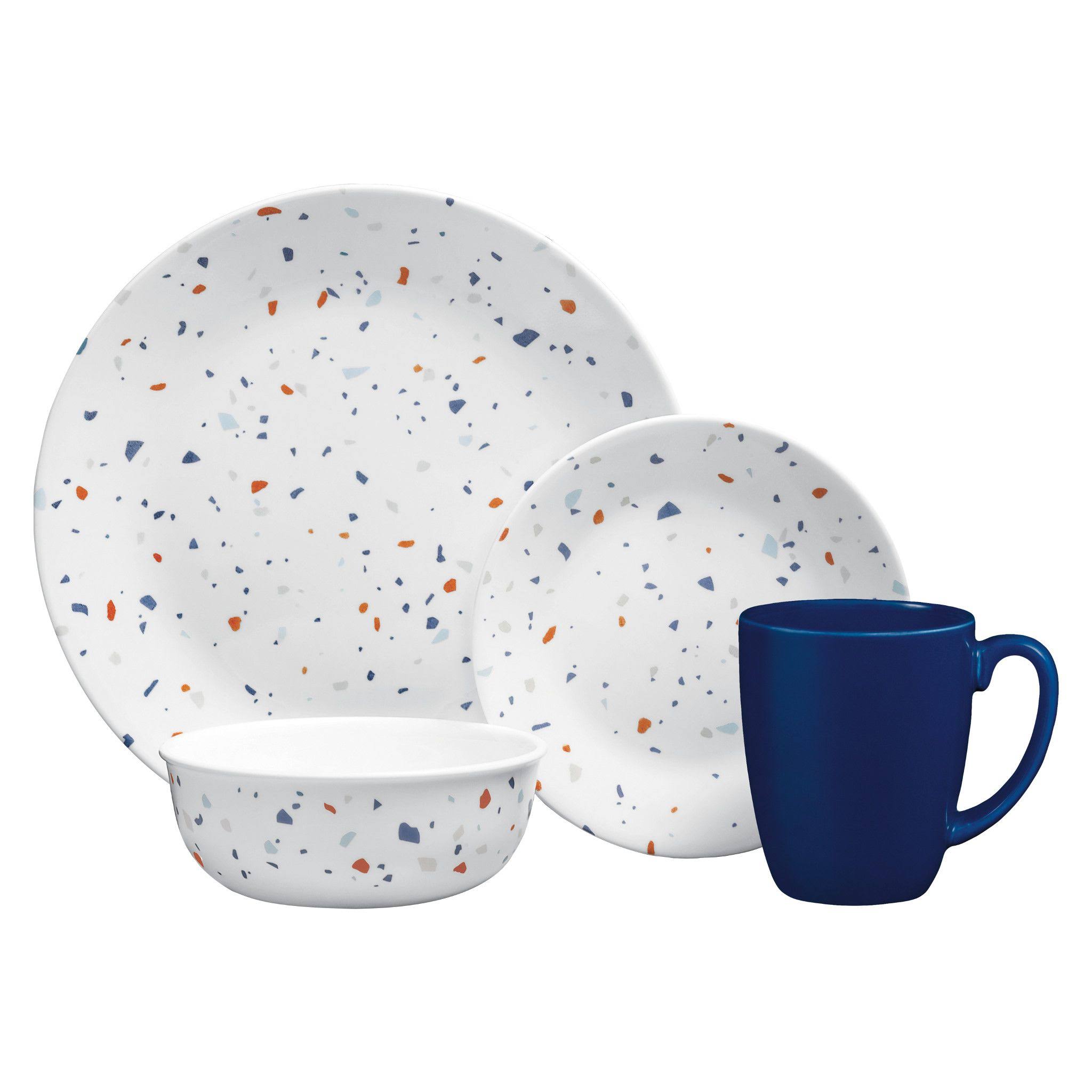 16-Piece Terrazzo Glass Dinnerware Set - MintFabStore