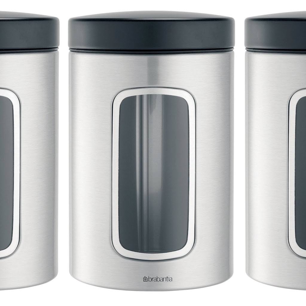 Brabantia - Window Canisters - Set of 3 - Matt Steel - MintFabStore