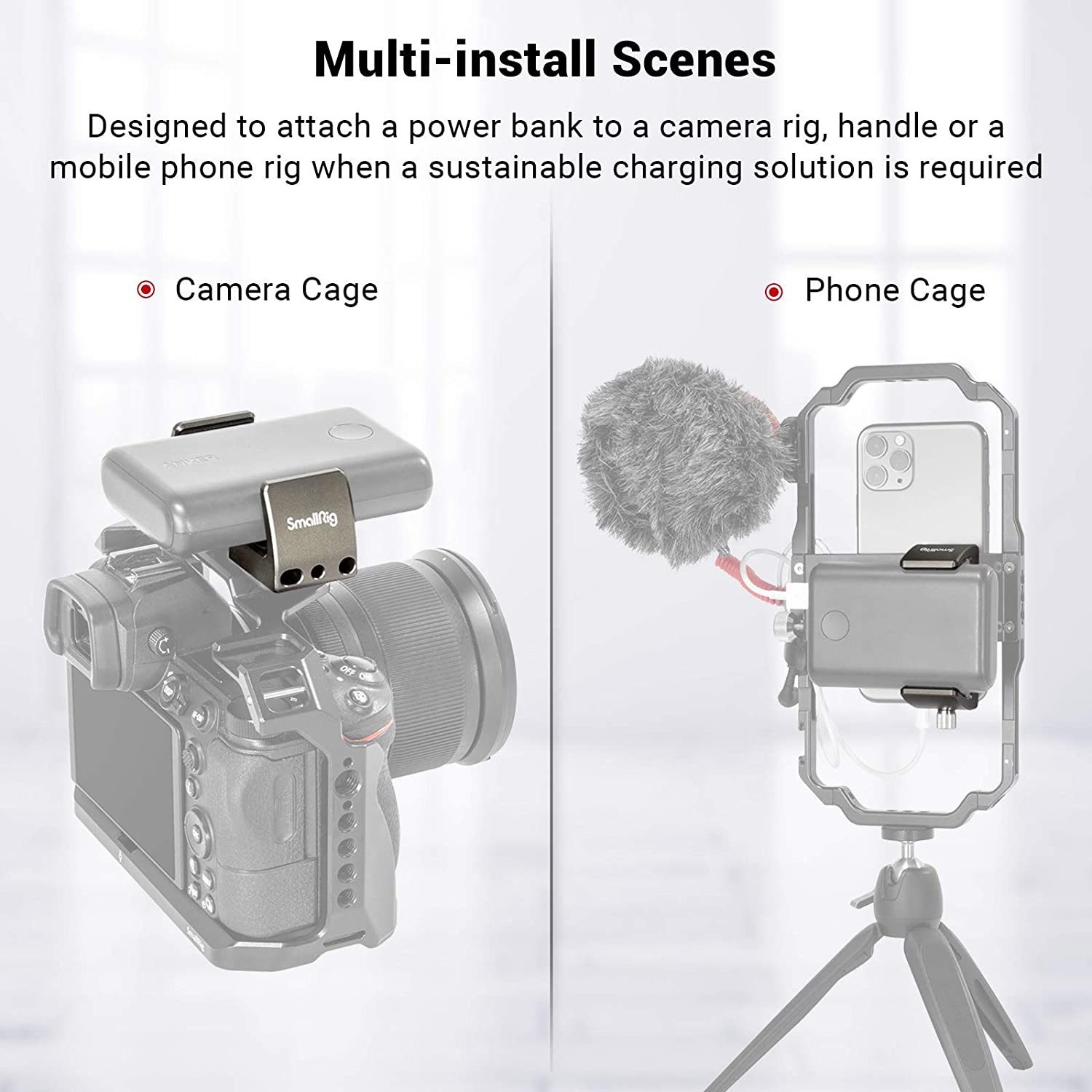 SmallRig Universal Power Bank Holder, Power Bank Clamp Mount for Camera ...