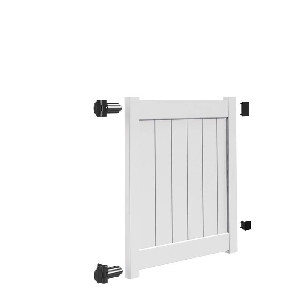 Veranda Bryce and Washington Series 4 ft. W x 4 ft. H White Vinyl Walk Fence Gate Kit 73025129 ...