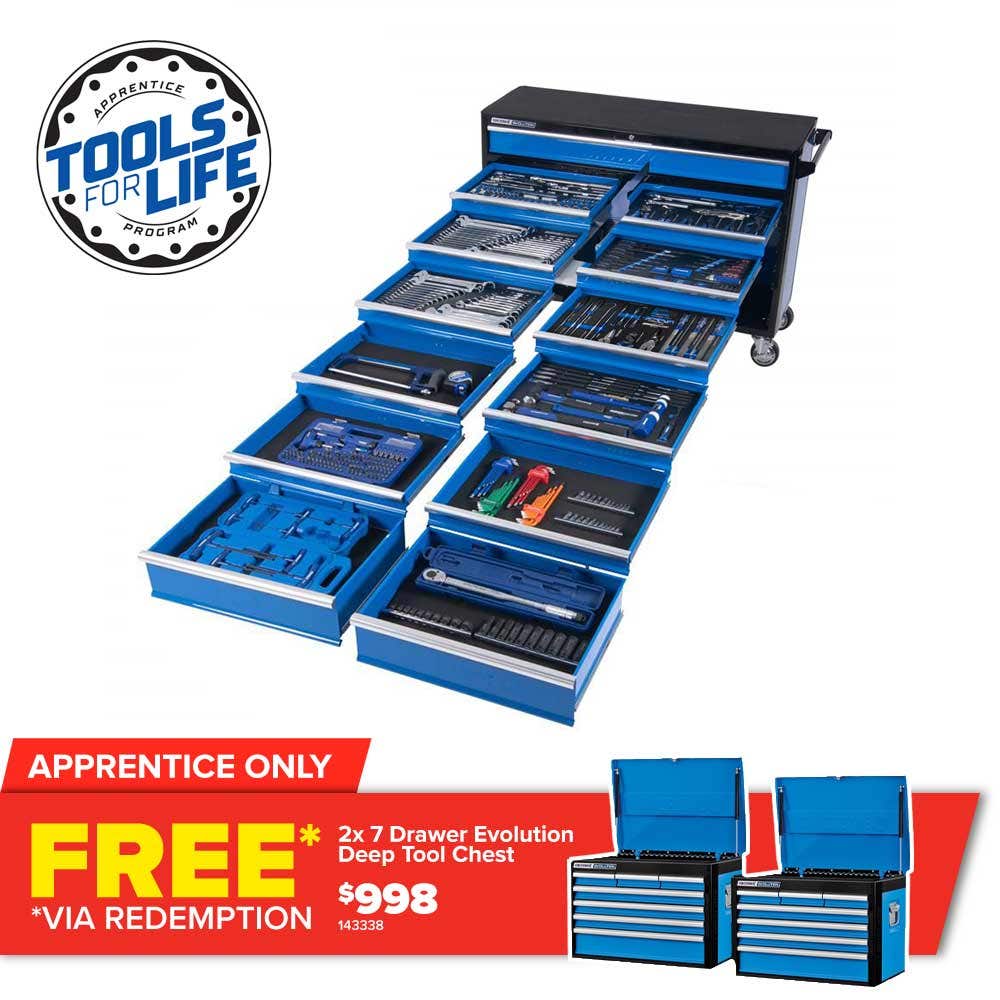 KINCROME Evolution TFL Tool Trolley 494 Piece 13 Drawer Extra Wide w ...