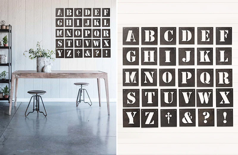 LARGE Metal Letter Stencils Set of 30